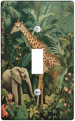 Forest Animal Light Switch Cover Plate Cute Elephant Giraffe Tropical ...