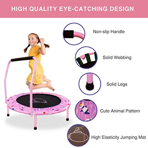 Jomifin Mini Pink Trampoline for Kids - GoTinySpace