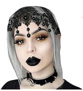 Amazon.com: Aceorna Gothic Crown Headpiece Floral Beaded Headband Black ...