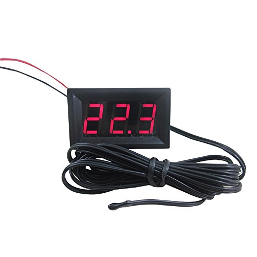 DIGITEN DC 12V Red Digital Thermometer 2m Sensor Probe -50~110C ...