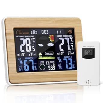 Wireless weather station with color display and remote sensor