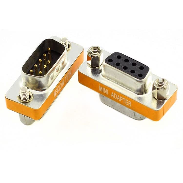 Buy DB9 Mini Null Modem plug Adapter Gender Changer cross data transfer ...