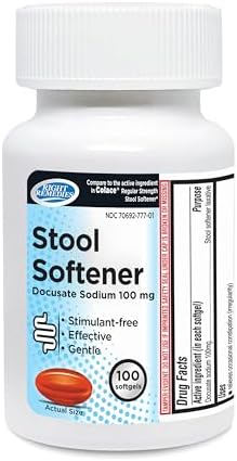 Amazon.com: RIGHT REMEDIES Stool Softener Softgels, Docusate Sodium ...