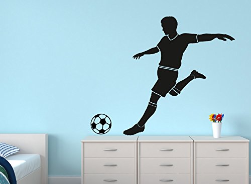 Decor Villa PVC Vinyl Football Player Wall Sticker Decal for Kids Room ...