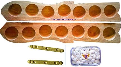 Jayam Traditional Pallankuzhi with Shells and Box/Dayakattai/Pachikalu ...