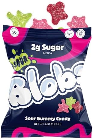 Amazon.com : Blobs SOUR Gummy Candy Low Sugar & Low Calorie- No Sugar ...