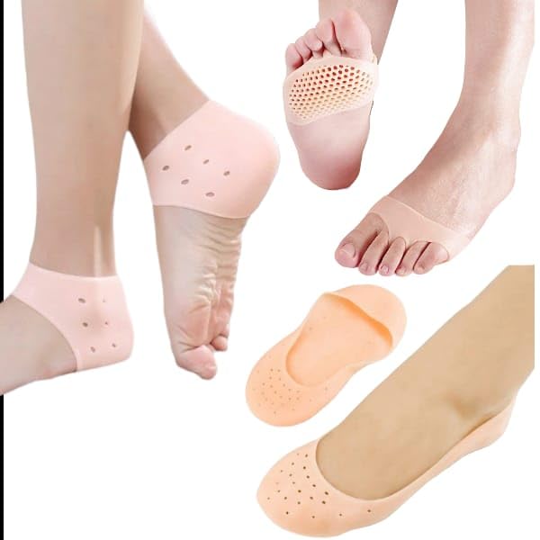 NILKANTH Silicone Gel Heel Pad Socks Pain Relief Anti Crack Socks For ...