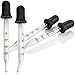 Eye Dropper - (Pack of 4) Bent & Straight Tip Calibrated Glass Medicine ...
