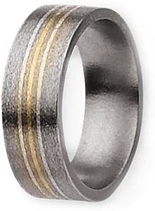 Amazon.com: Chisel 14k Gold and Sterling Silver Inlaid Satin Finish ...