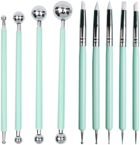 9 PCS Silicone Clay Sculpting Tools, Ball Stylus Dotting Tools Double ...