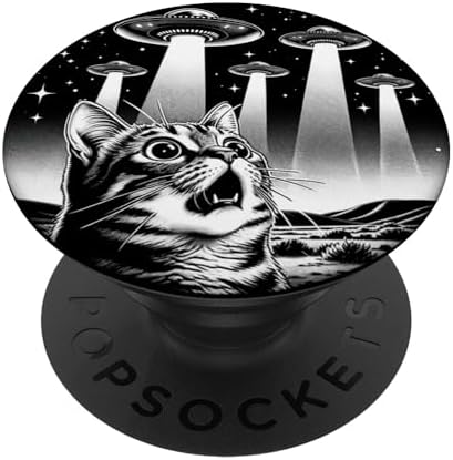 Amazon.com: Cat UFO Funny Invasion Meme Retro Alien Cat UFO Selfie ...
