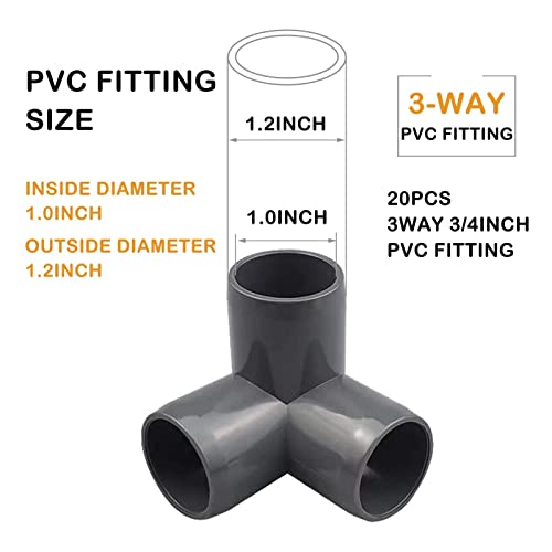 10PCS PVC Pipe Connector, 3 Way Pipe Fittings Plastic Tee Fitting Elbow ...