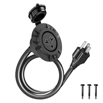 KarlKers 15A Weatherproof Outdoor Power Outlet, 15 Amp 125V NEMA 5-15R ...