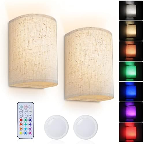 Arixinks Wireless Wall Light with Remote,Battery Operated Wall Sconce ...