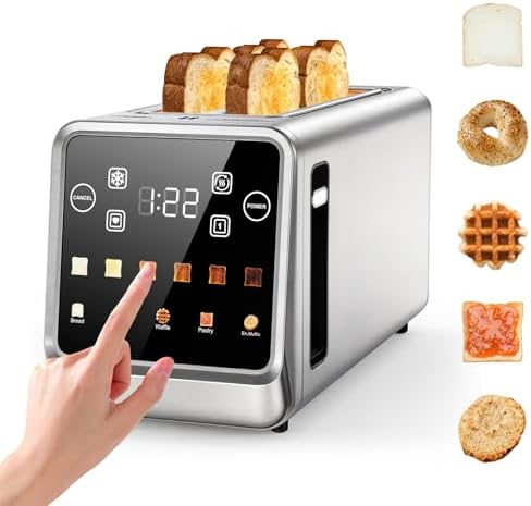 Amazon.com: 4 Slice Toaster, Digital Smart Touch Screen with Memory ...