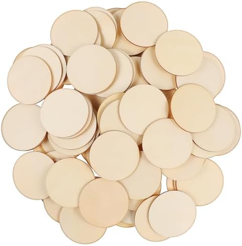 Milaosk 200 Unfinished Wooden Discs - Round Wood Coins, 15mm-35mm with ...