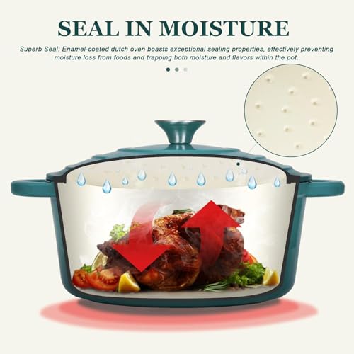 Overmont 5.5QT Enameled Cast Iron Dutch Oven with Cookbook - Astraunic CA