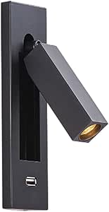 Amazon.com: noarjaer Led Bedside Reading Lamp Wall Mount Rotating ...