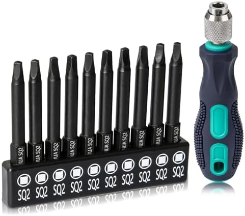 Amazon.com: SHAOHUA SQ2 Square Drive Bits w/ 1/4 Inch Magnetic Bit ...