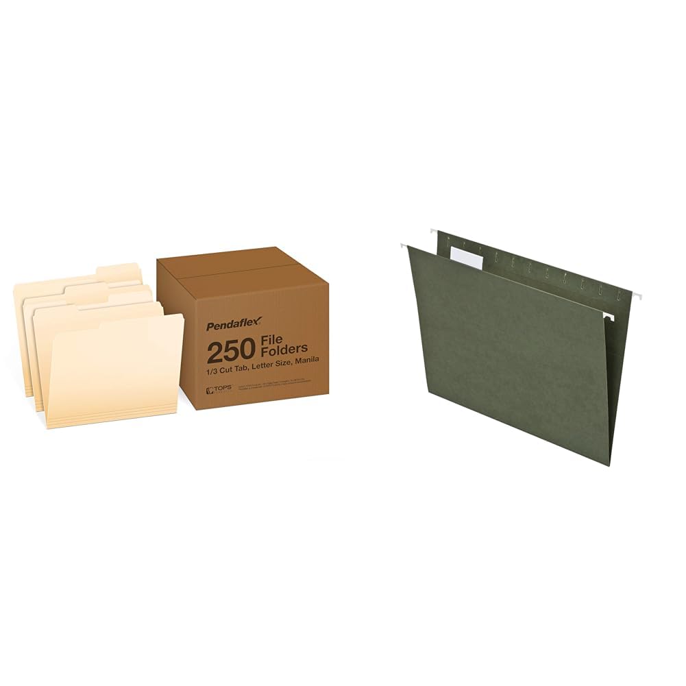 Amazon.com : Pendaflex File Folders Letter Size 1/3 Cut Manila 250 per ...