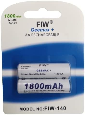 FIW AA 1.2v 1800 mAh High Capacity Ni-MH Rechargeable Small Pencil Cell ...