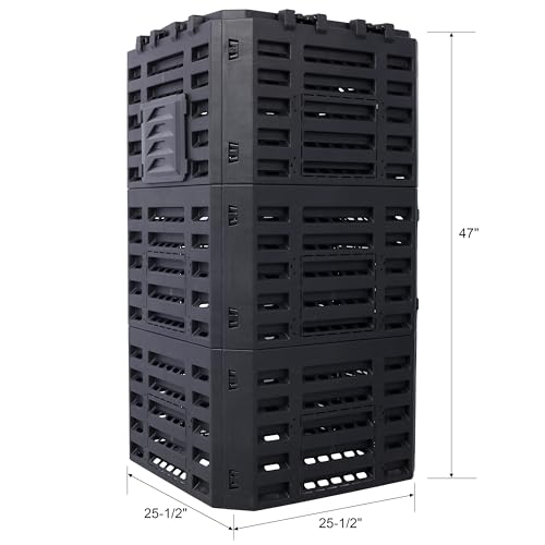 Black Garden Composter Bin - 132 Gallons of Recycled Plastic for Easy ...