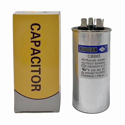 Snapklik.com : 40/5 uF 40+5 MFD 370VAC Or 440VAC Dual Run Start Round A ...