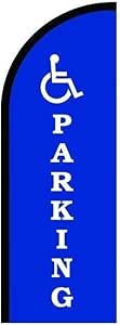 Amazon.com: Handicap Parking Logo Sign Feather Flag, Swooper ...