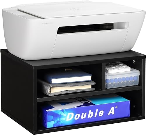 ETHU Desktop Printer Stand with 3 Open Compartments，Desk Organiser ...