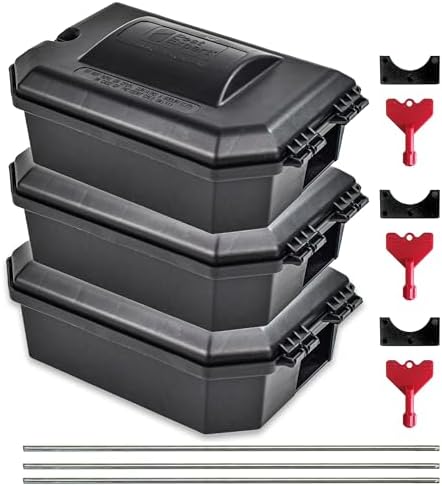 Pest Expert Heavy Duty Rat & Mouse Poison Outdoor Bait Boxes (x4) Large ...