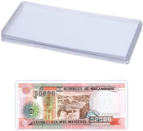 Amazon.com : Lnngub 10 Packs Clear Dollar Bill Sleeves, PVC Dollar Bill ...