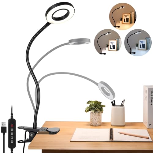 SUNNEST USB Reading Light, Adjustable Clip Light with 3 Light Modes, 10 ...