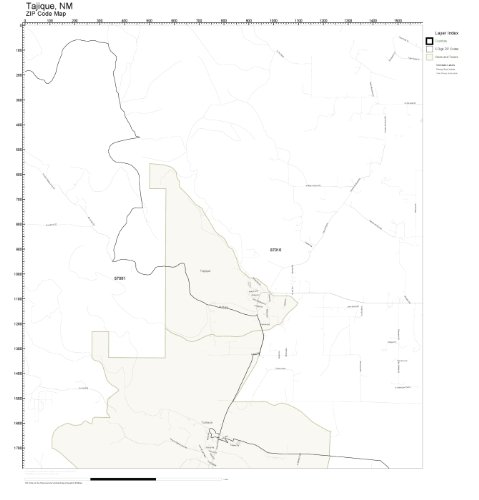 Amazon.com : ZIP Code Wall Map of Tajique, NM ZIP Code Map Not ...