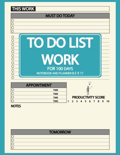 Amazon.com: To Do list Notebook for Work Planner 8.5 x 11: 100 Days for ...