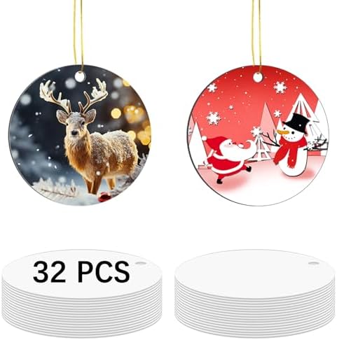 32 pcs Metal Sublimation Ornament Blanks，Christmas Ornaments ...