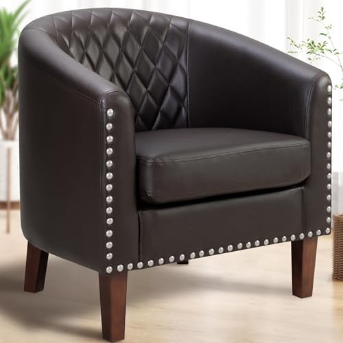 Amazon.com: SSLine Armchair Barrel Club Chair,Modern Microfiber Accent ...