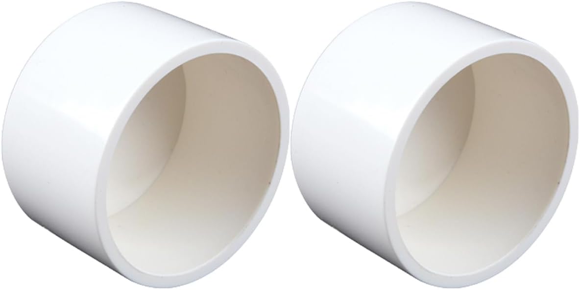 4-inch PVC Pipe End Cap Fitting Flat PVC Pipe Plug Adapter Connector ...