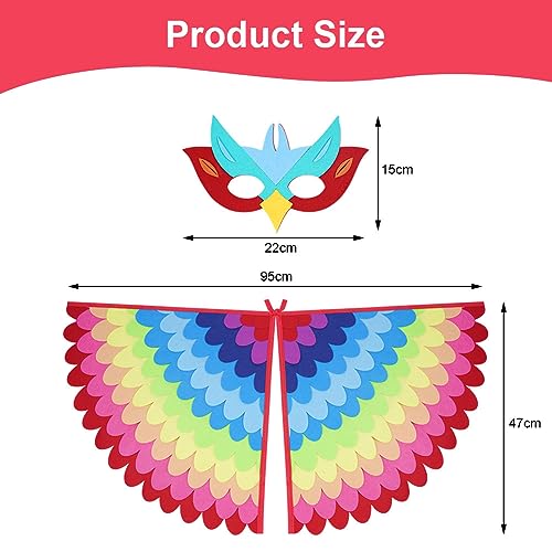 URAQT Felt Bird Capes Wings, Kids Bird Wings Costume Set with Felt Eye ...