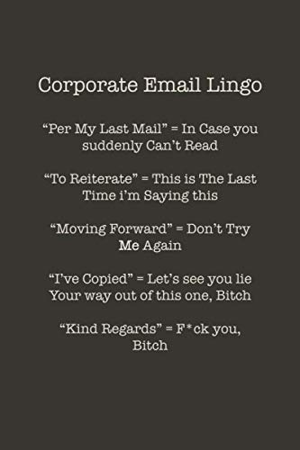 Corporate Email Lingo: Lined Gag Notebook / Journal for Office ...
