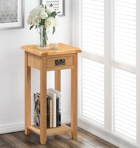 Hallowood Furniture Monchique Oak Small Side Table with Chest Drawer ...