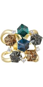 Amazon.com: Kokoma Elegant Gardenia Flower Scarf Ring for Women CZ ...