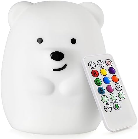 mepiie • Polo Bear Squish Lamp • Cute Minimal White Silicone Polar Bear ...