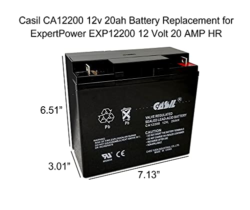 12 Volt 20 Amp Lead Acid Battery Replaces UB12200 FM12200 6fm20 ...