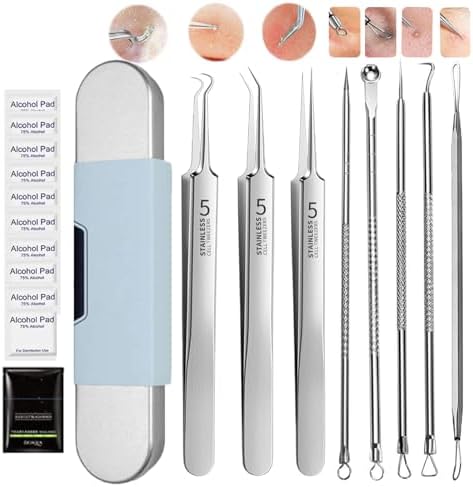 Amazon.com: Stainless Steel Blackhead Remover Kit,Blackhead and Pimple ...