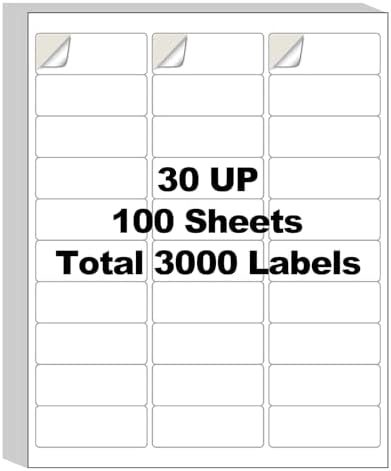 Amazon.com : 30 UP Labels 1" X 2-5/8" FBA Labels White Shipping Address ...