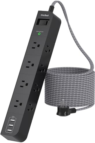 Amazon.com: 10 ft Extension Cord, Power Strip Surge Protector -8 Widely ...