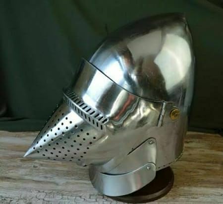 Amazon.com: Medieval Pig Face Bascinet Helmet, Steel Battle Armor ...