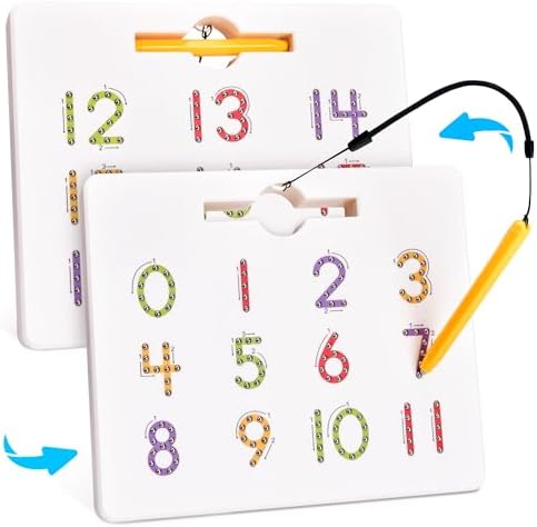 Gamenote Magnetic Number Tracing Board, 2 in 1 Double Sided Numbers 1 ...
