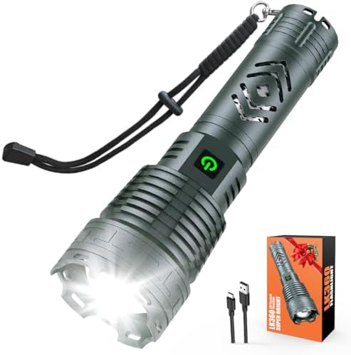 Zavuxo Flashlights High Lumens LCD Display, 200000 Lumen Rechargeable ...