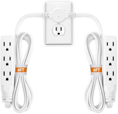 Amazon.com: Twin Extension Cord Power Strip - 12FT Dual Extension with ...